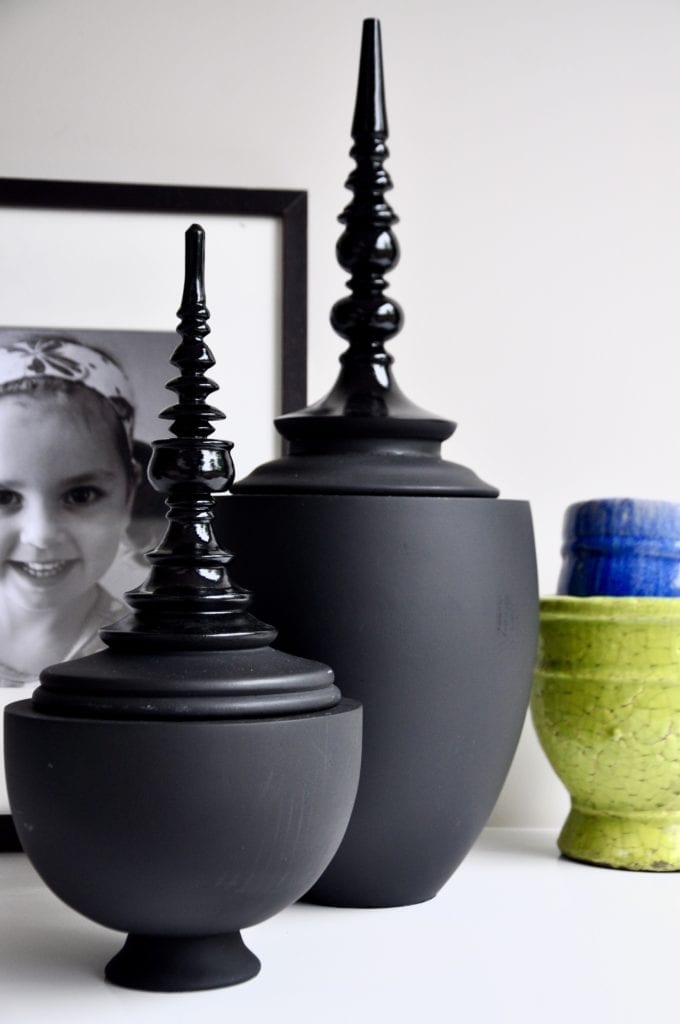 Thai decorative pots with finials available from Designs By Origin