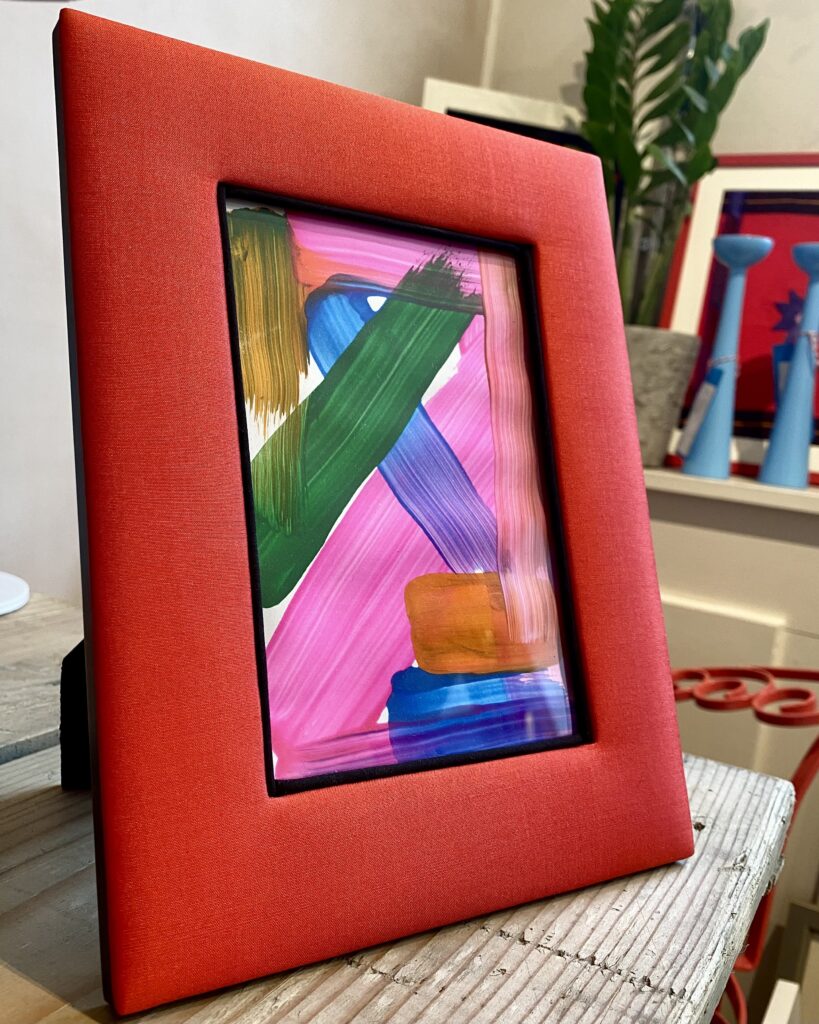 Red photo frame handmade in silk - Designs By Origin
