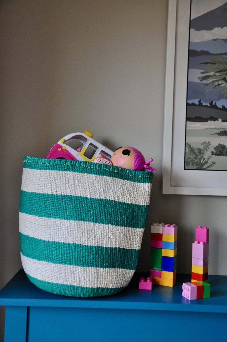 Colourful striped storage baskets - Designs By Origin