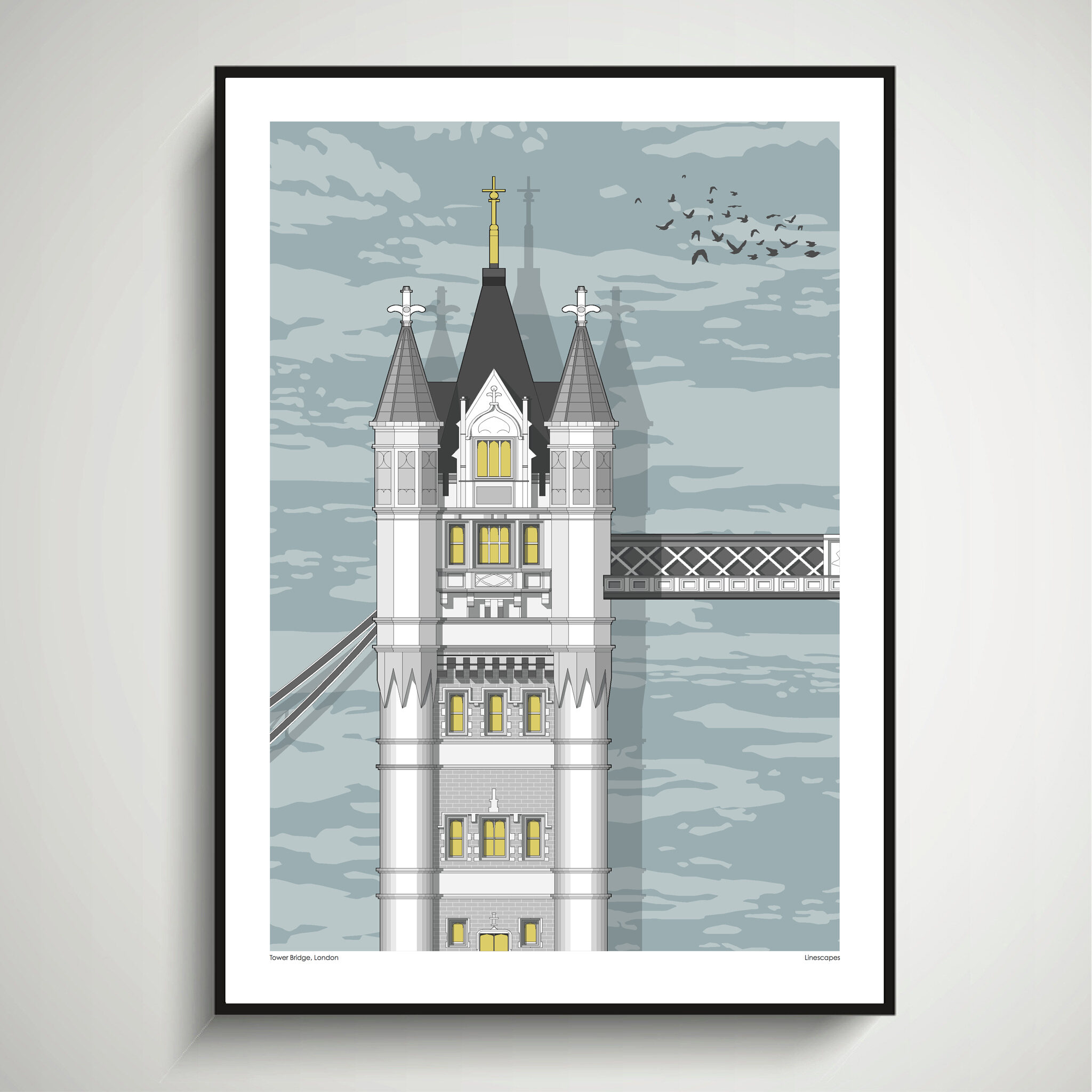 Prints of London detail of Tower Bridge - Designs By Origin