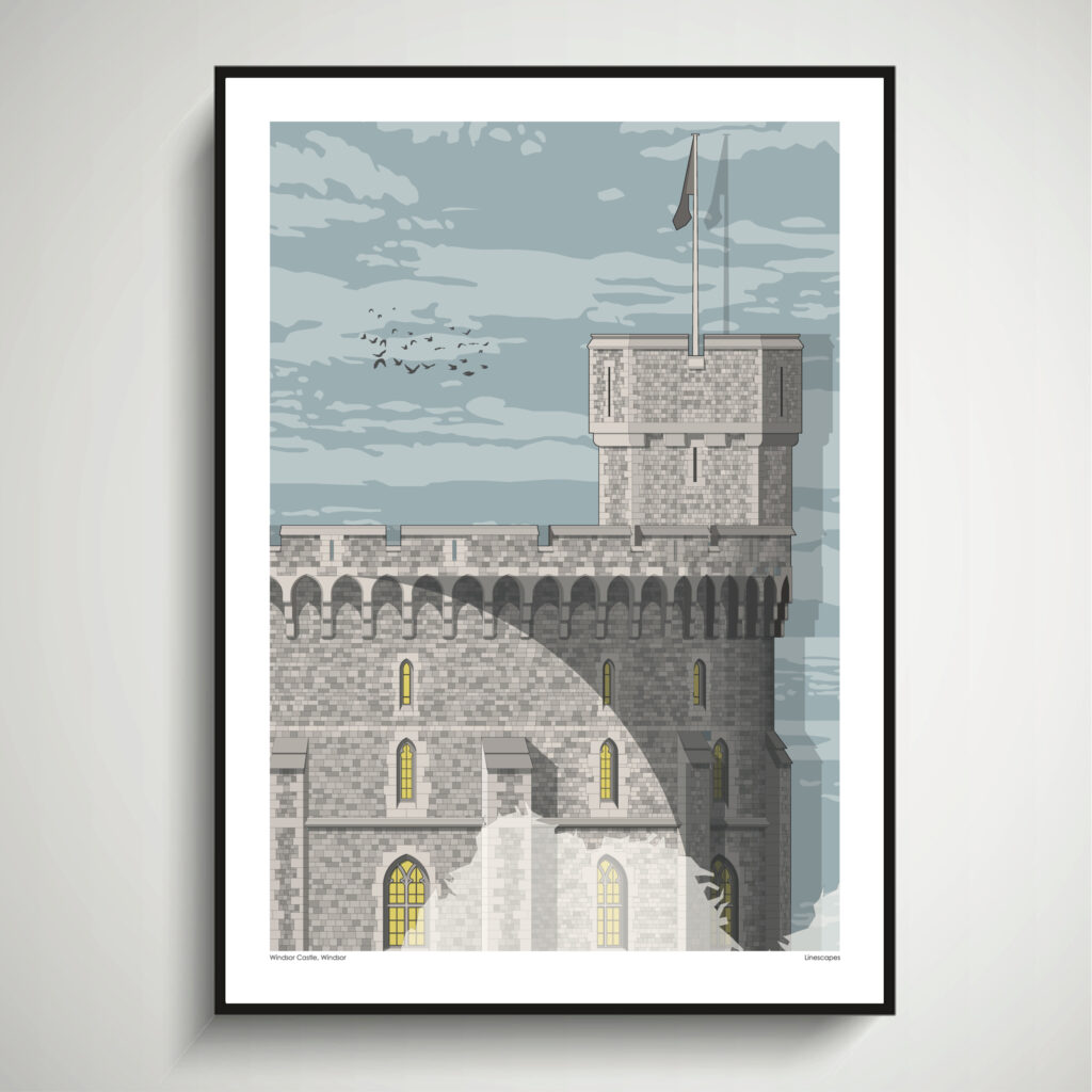 Windsor Castle print architectural line drawing - Designs By Origin