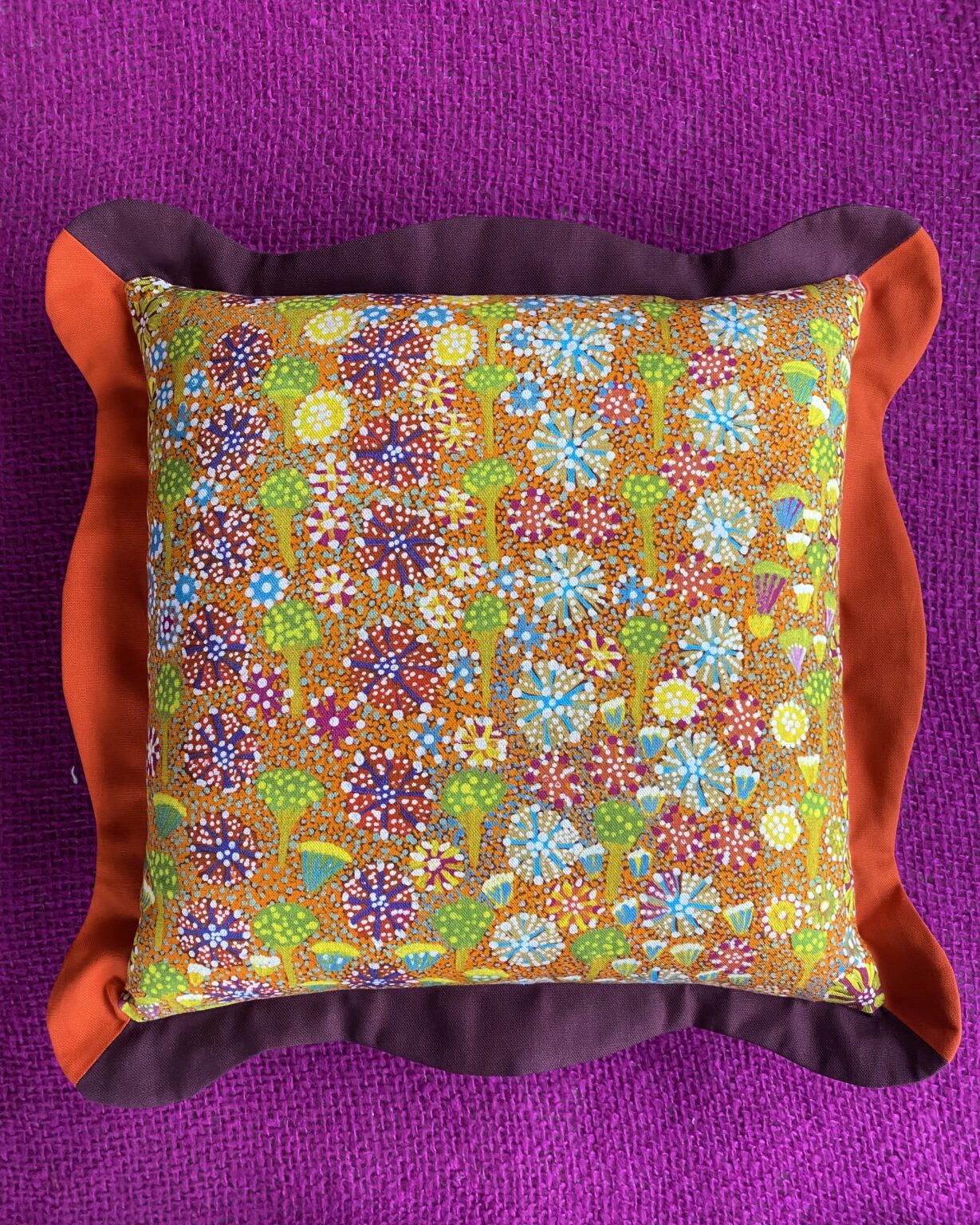 Colourful cushions with Aboriginal art print - Designs By Origin